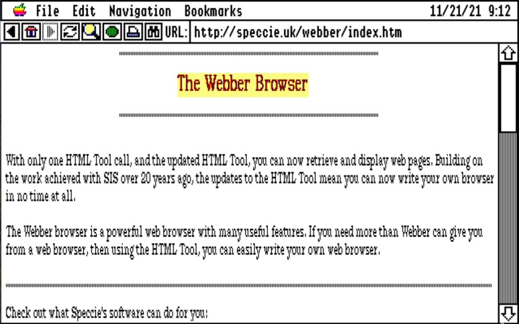 HTML Tool Set – Speccie's Home Pages
